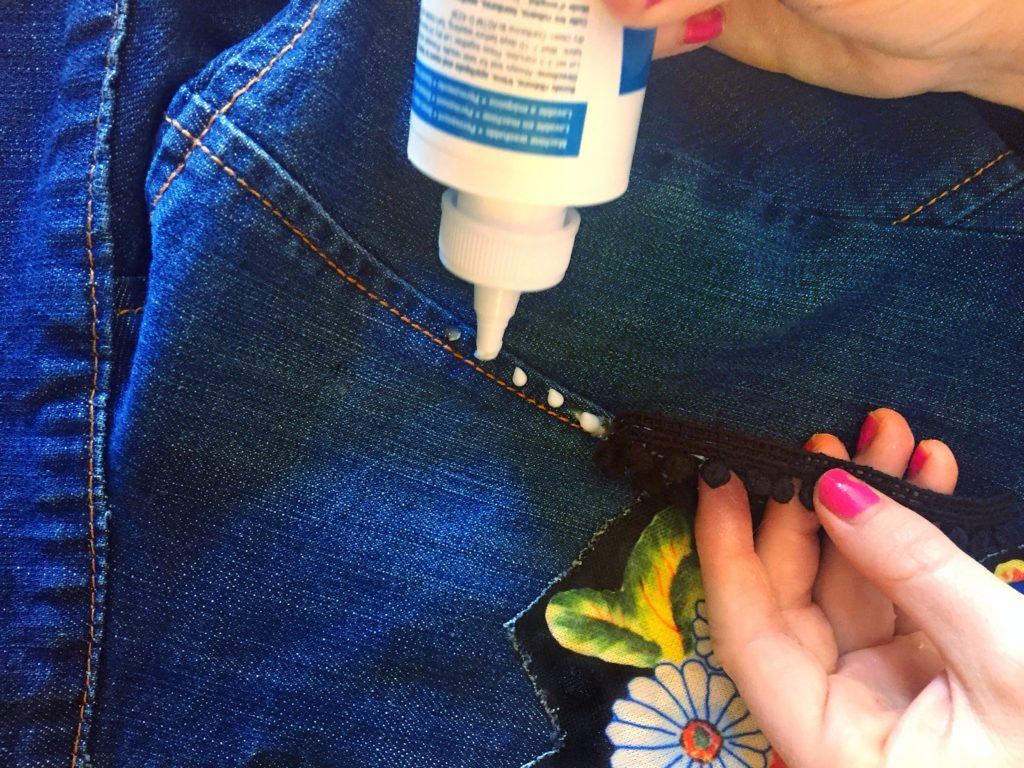 Goodwill Jean Jacket upcycle diy do it yourself project craft fun decal ...
